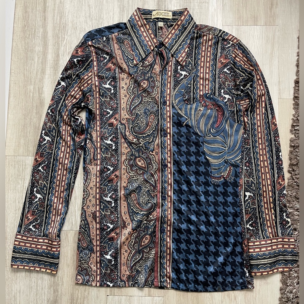 Augie Vintage 70’s Disco Elephant Rare Shirt Medium - Gem